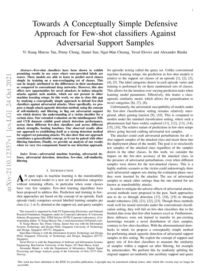 Towards A Conceptually Simple Defensive Approach for Few-shot ...