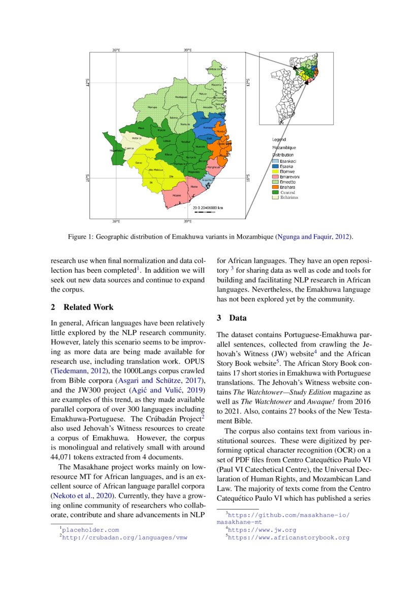 Towards a parallel corpus of Portuguese and the Bantu language Emakhuwa ...
