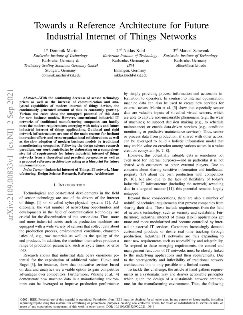 Towards a Reference Architecture for Future Industrial Internet of ...