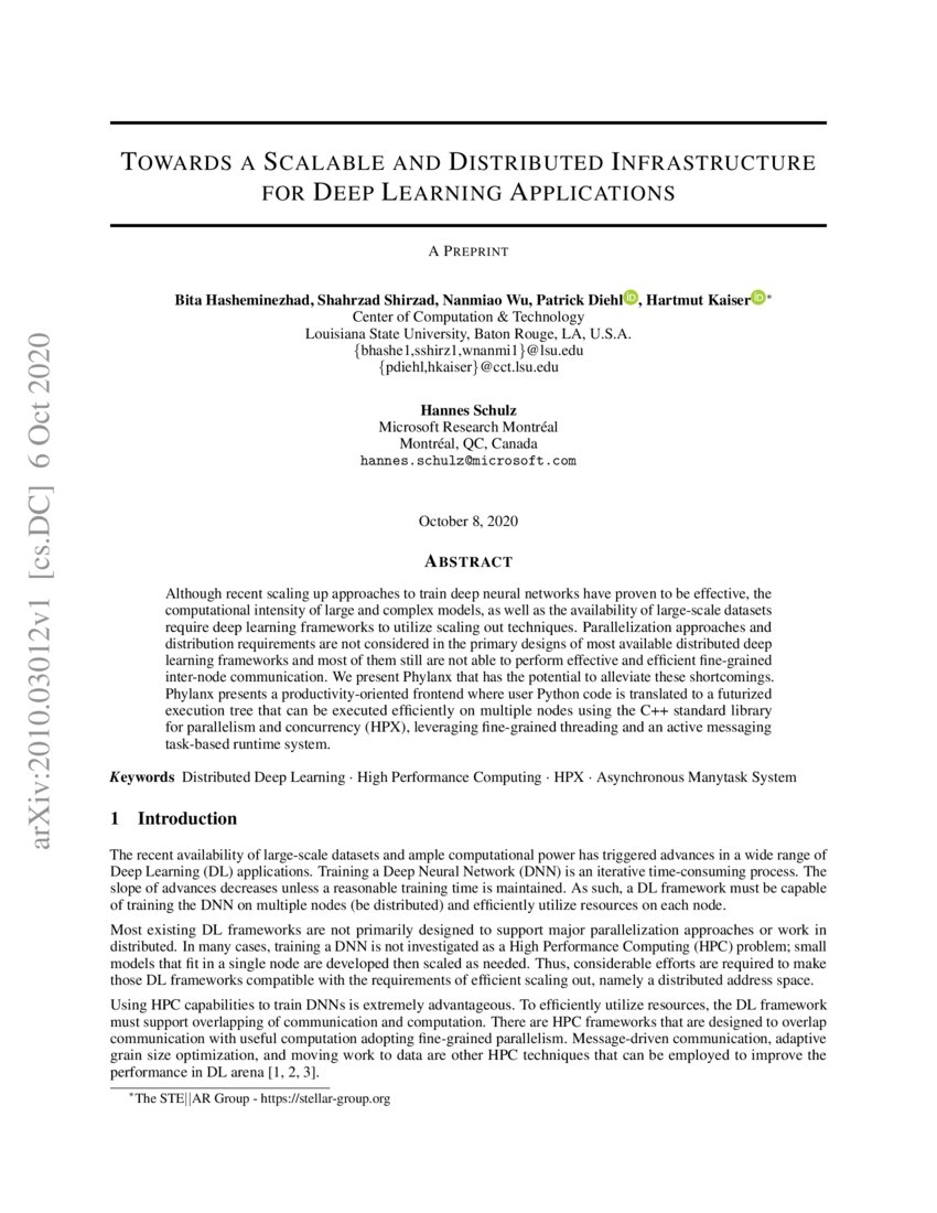 Towards A Scalable And Distributed Infrastructure For Deep Learning Applications Deepai