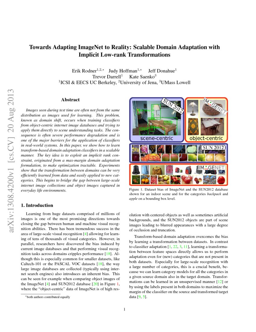 Towards Adapting Imagenet To Reality Scalable Domain Adaptation With
