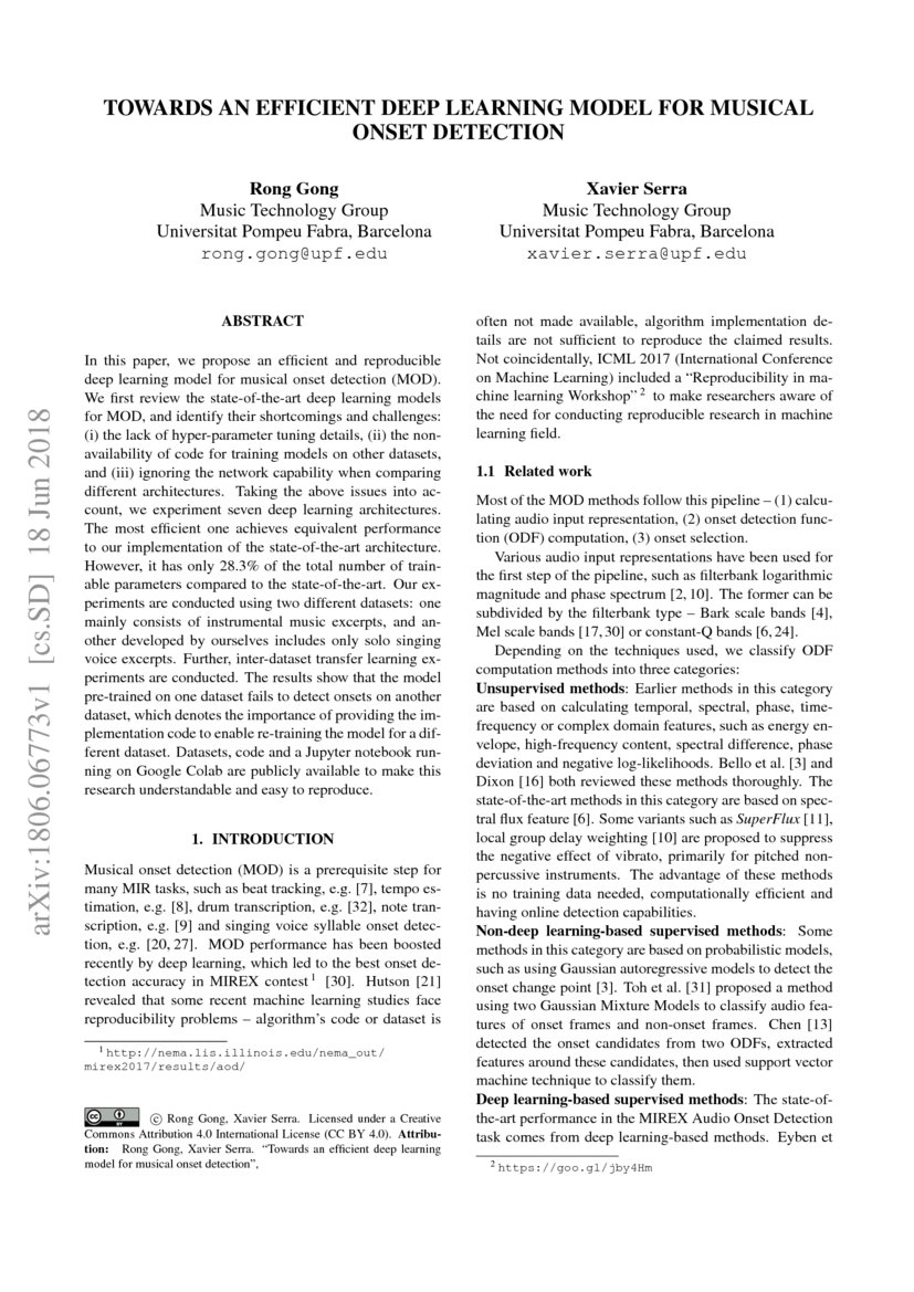 Towards An Efficient Deep Learning Model For Musical Onset Detection Towards An Efficient Deep Learning Model For Musical Onset Detection
