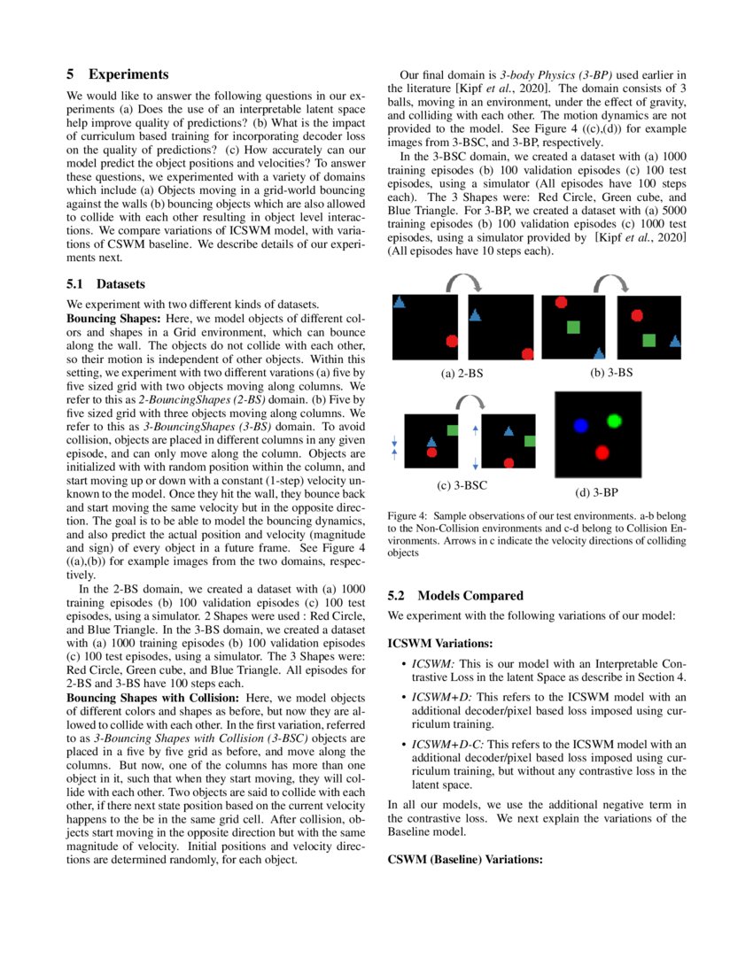 Towards An Interpretable Latent Space In Structured Models For Video Prediction Deepai