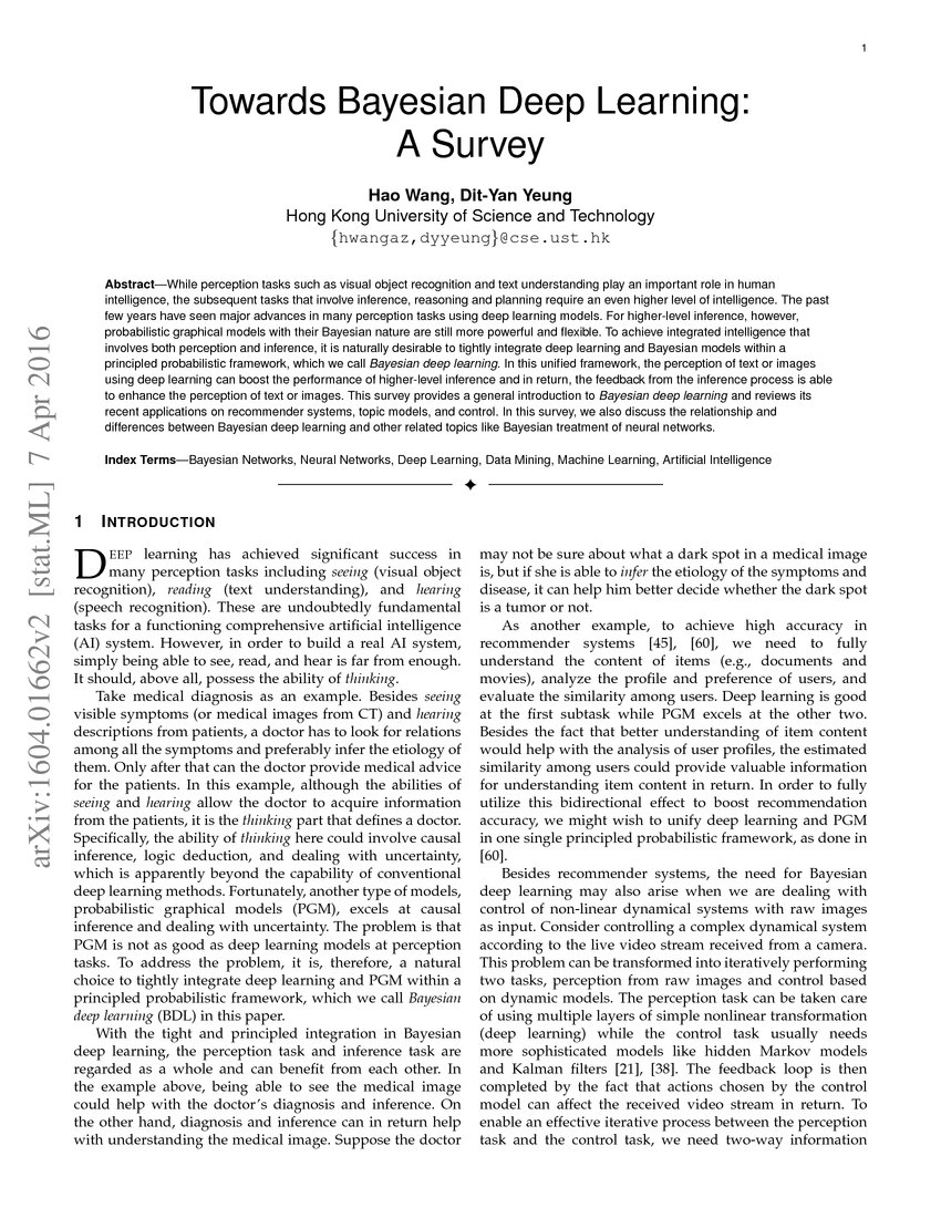 Towards Bayesian Deep Learning: A Survey | DeepAI