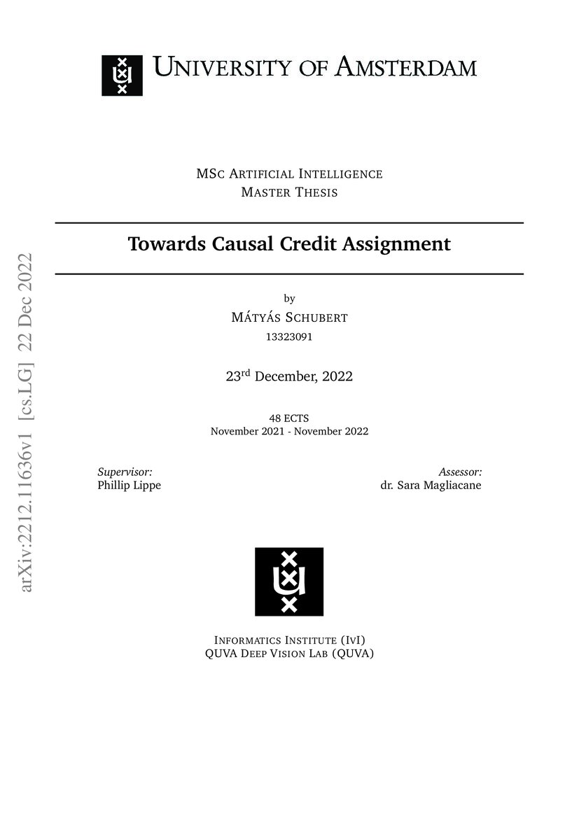 Towards Causal Credit Assignment | DeepAI