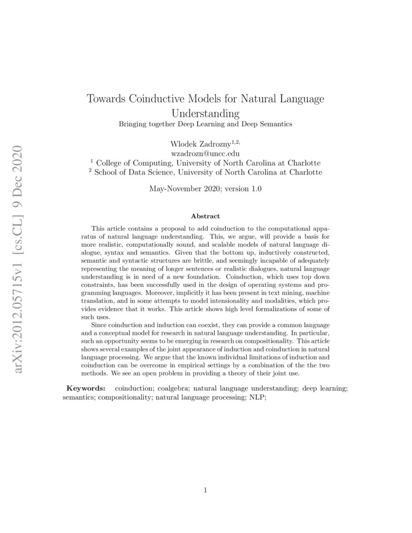 Towards Coinductive Models for Natural Language Understanding. Bringing together Deep Learning ...