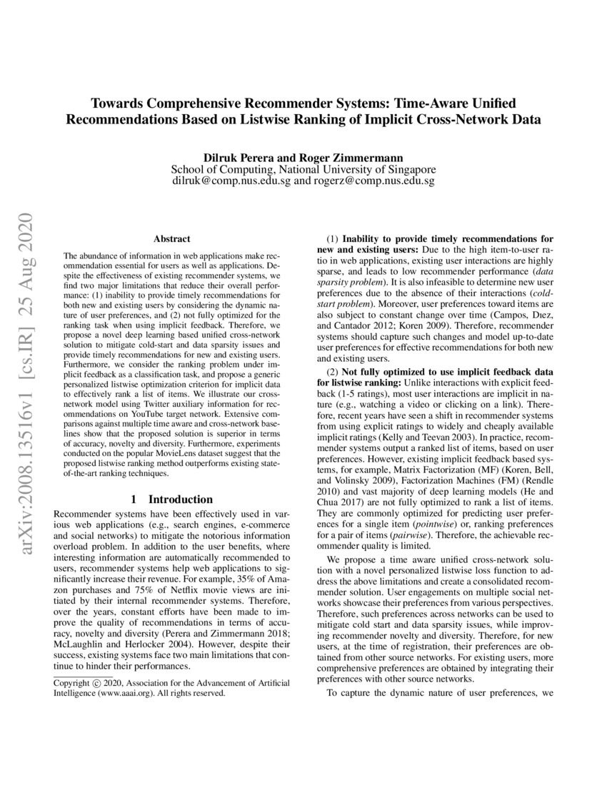 Towards Comprehensive Recommender Systems Time Aware Unifiedcrecommendations Based On Listwise 9712
