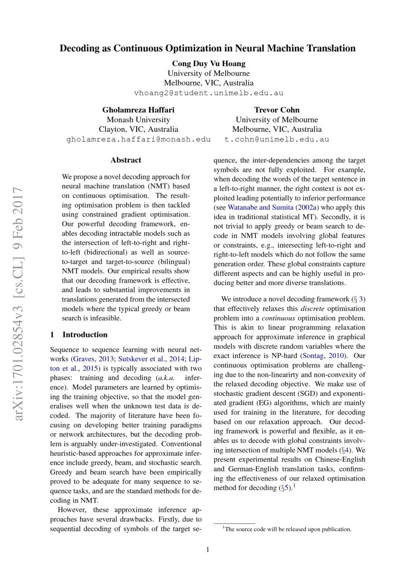 Towards Decoding As Continuous Optimization In Neural Machine 4244