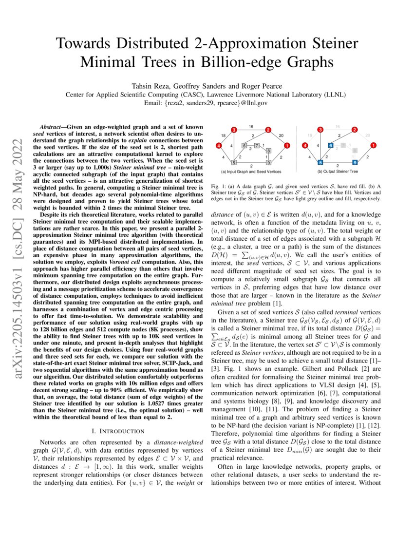 Towards Distributed 2 Approximation Steiner Minimal Trees In Billion 3902