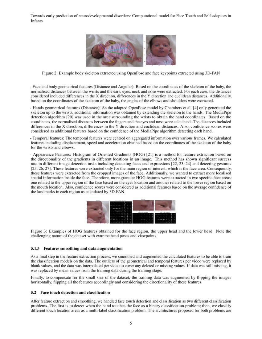 Towards early prediction of neurodevelopmental disorders: Computational model for Face Touch and ...