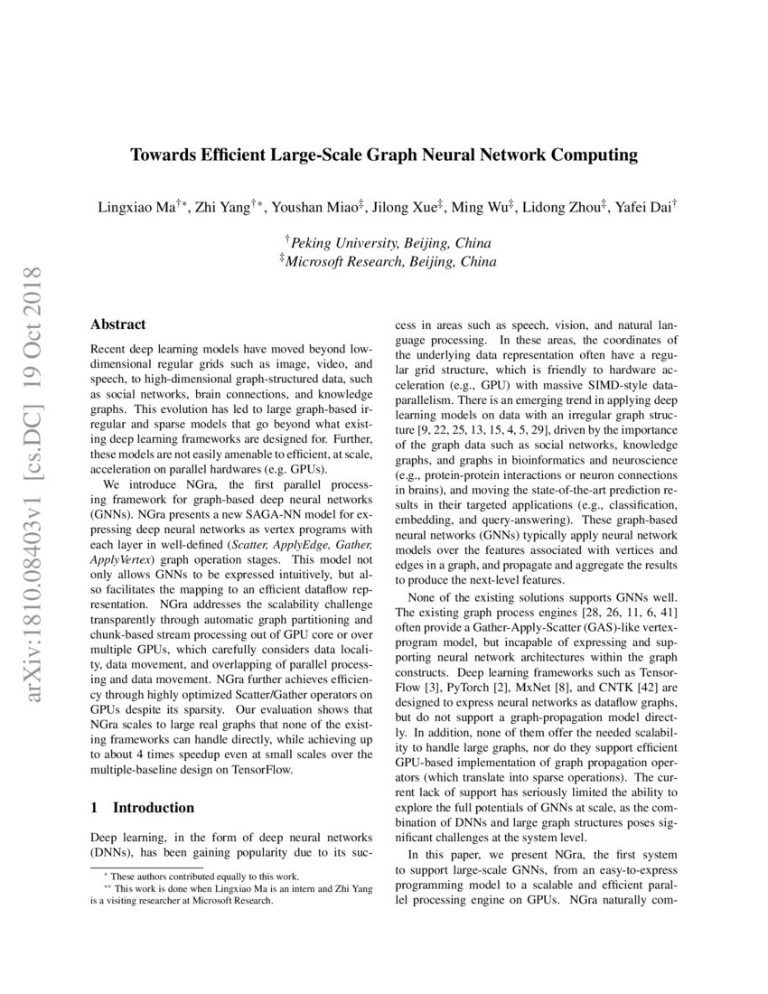 Towards Efficient Large-Scale Graph Neural Network Computing | DeepAI