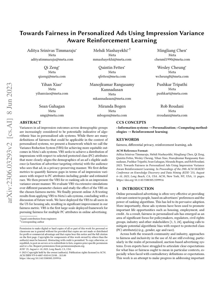 Towards Fairness in Personalized Ads Using Impression Variance Aware ...
