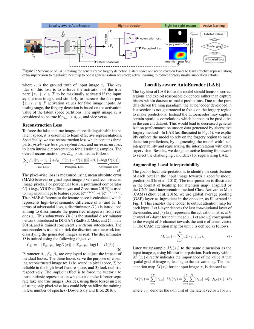 Towards Generalizable Forgery Detection With Locality Aware Autoencoder Deepai