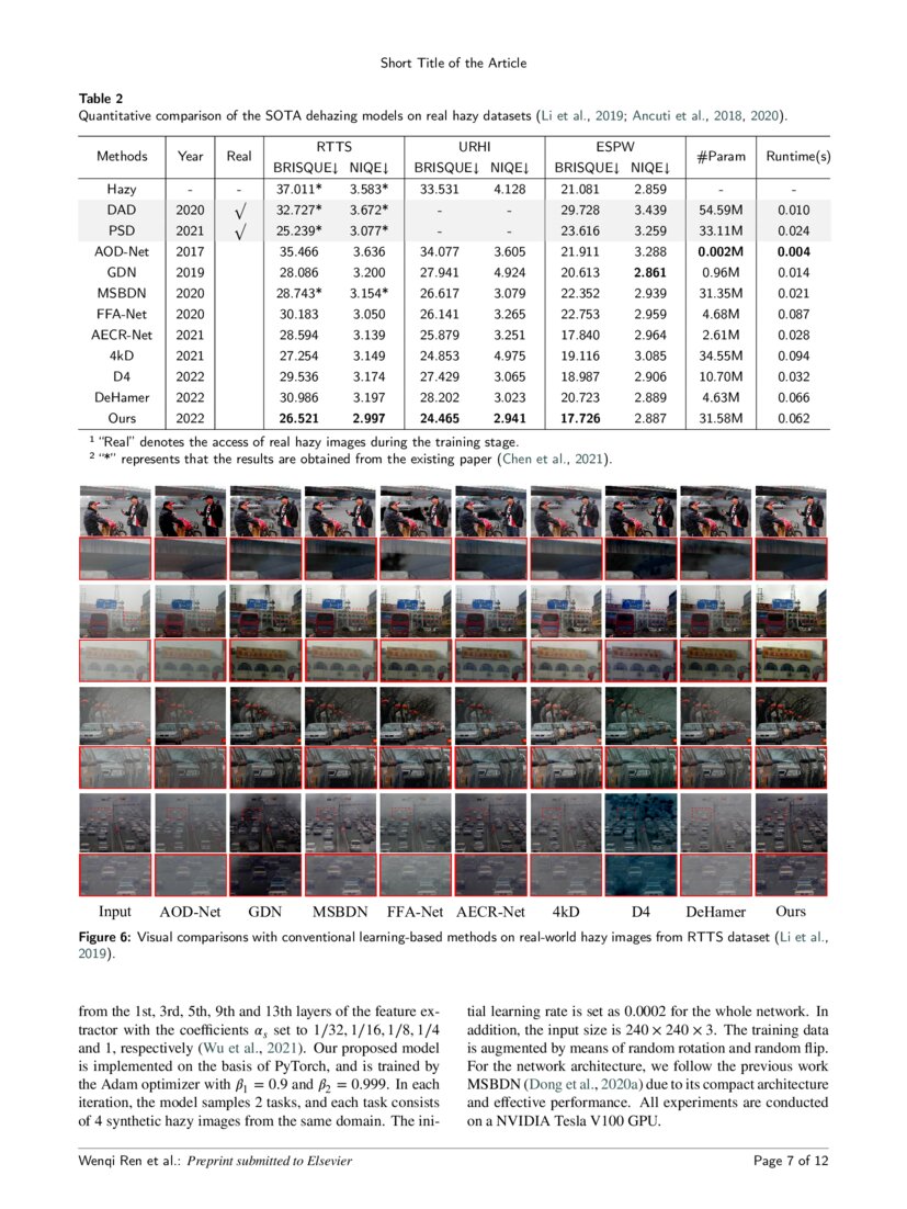 Towards Generalization On Real Domain For Single Image Dehazing Via