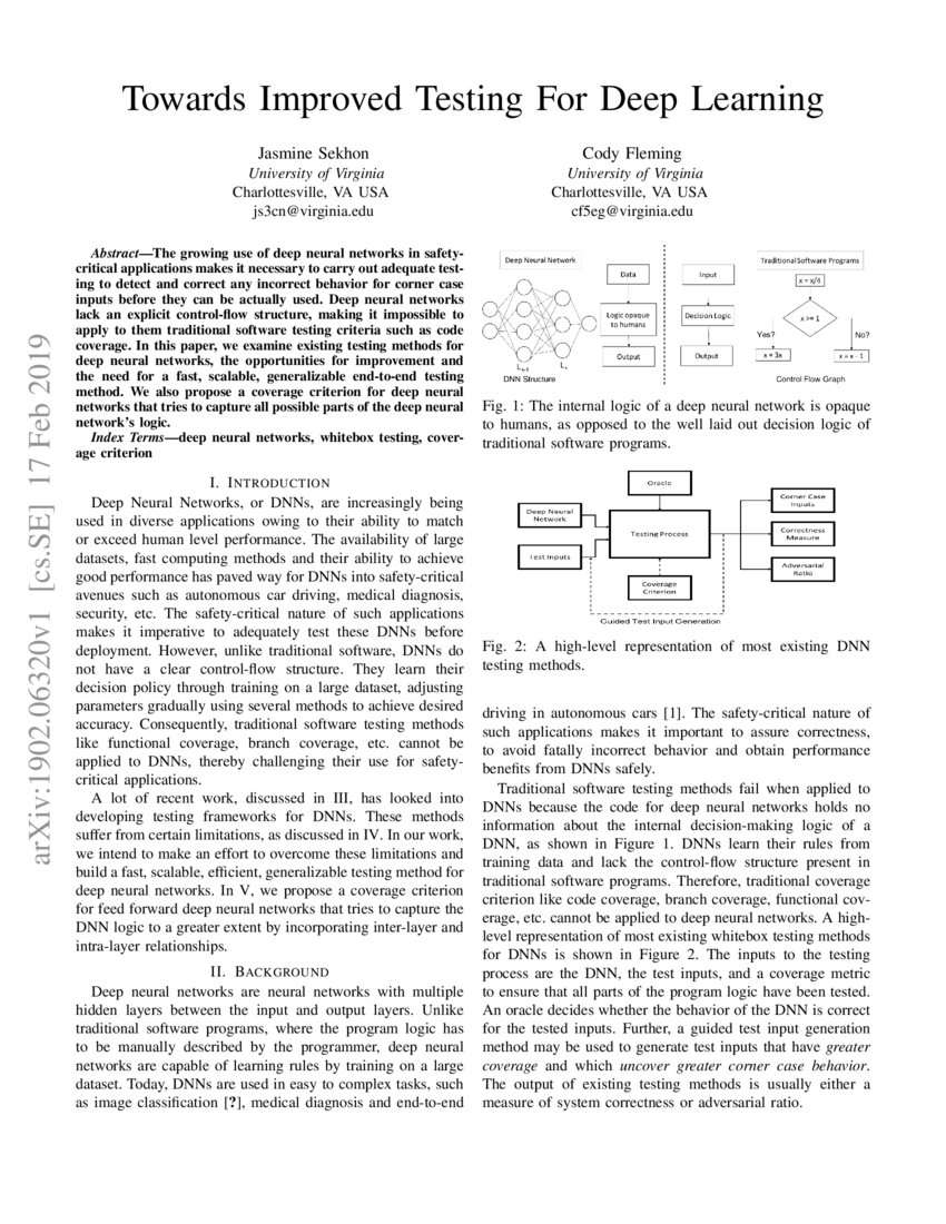 Towards Improved Testing For Deep Learning | DeepAI