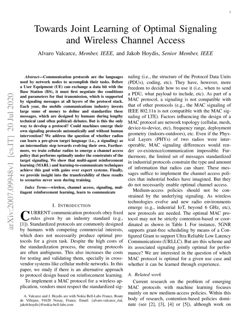 Towards Joint Learning of Optimal Signaling and Wireless Channel Access ...
