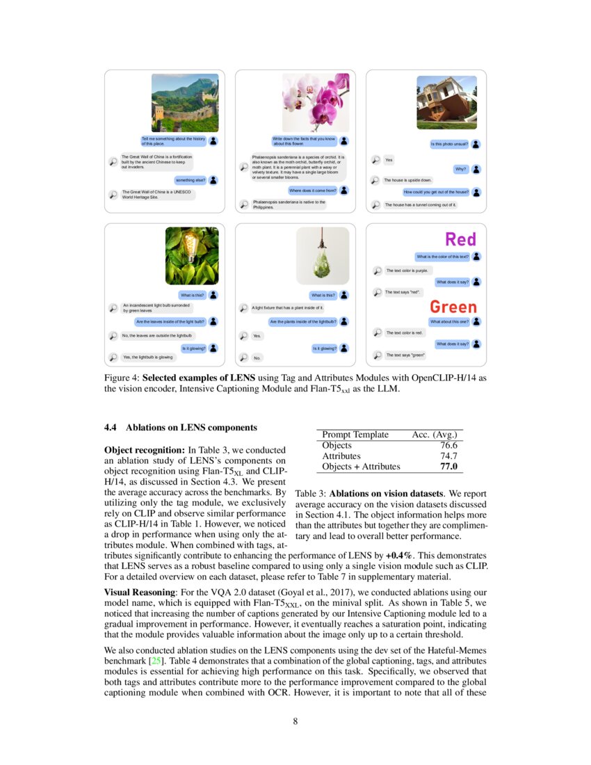 Towards Language Models That Can See: Computer Vision Through the LENS ...