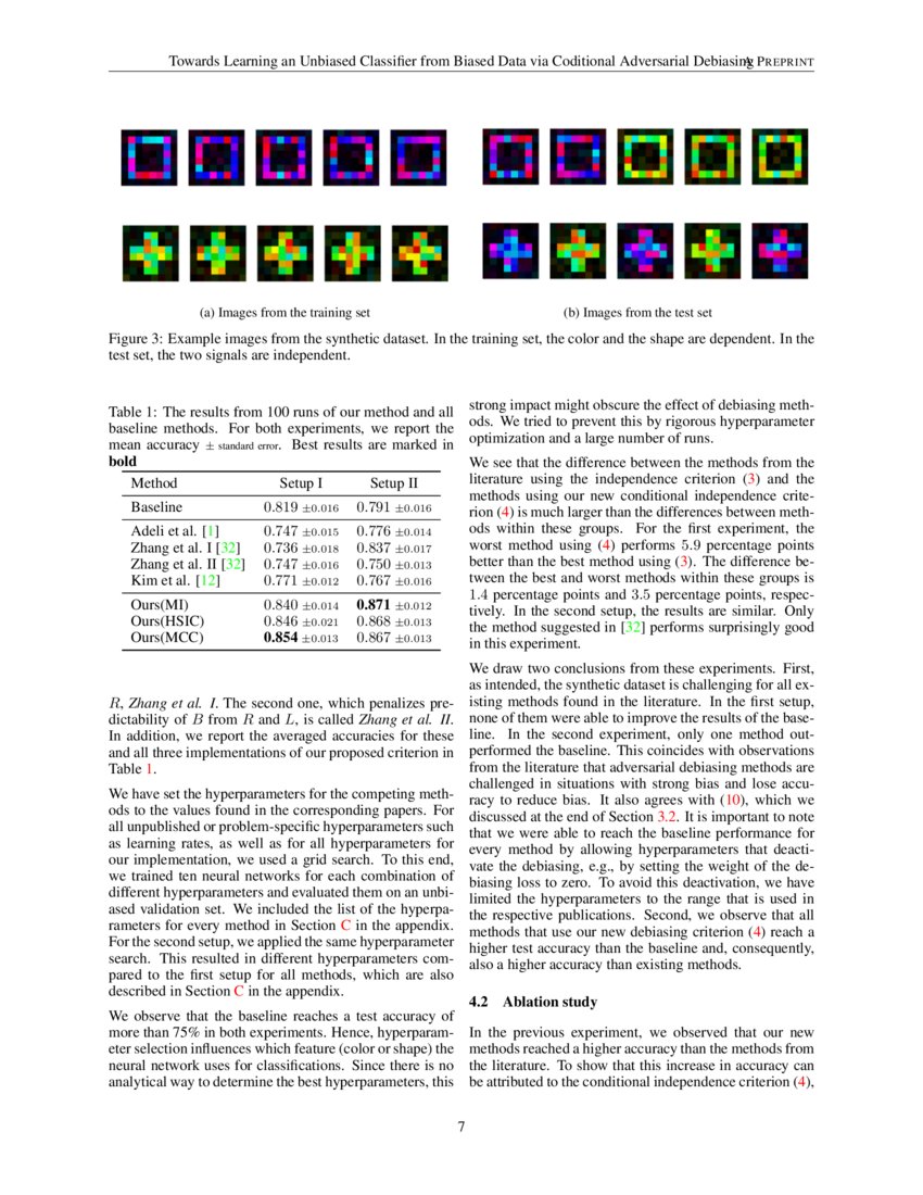 Towards Learning An Unbiased Classifier From Biased Data Via Conditional Adversarial Debiasing