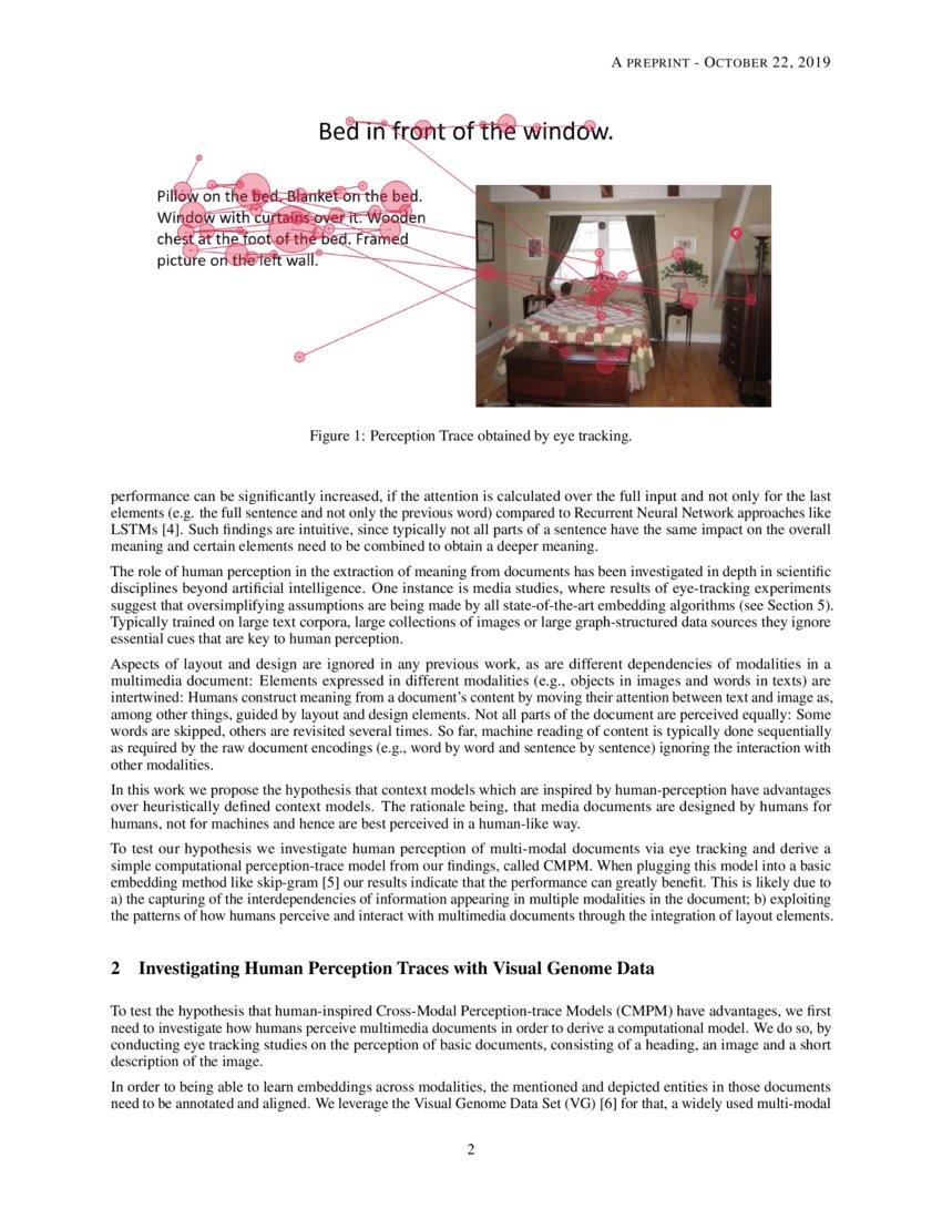 Towards Learning Cross-Modal Perception-Trace Models | DeepAI