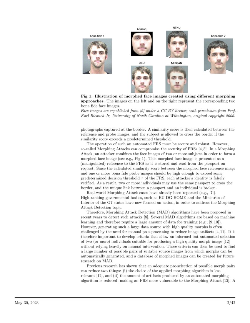 Towards minimizing efforts for Morphing Attacks – Deep embeddings for morphing pair selection ...