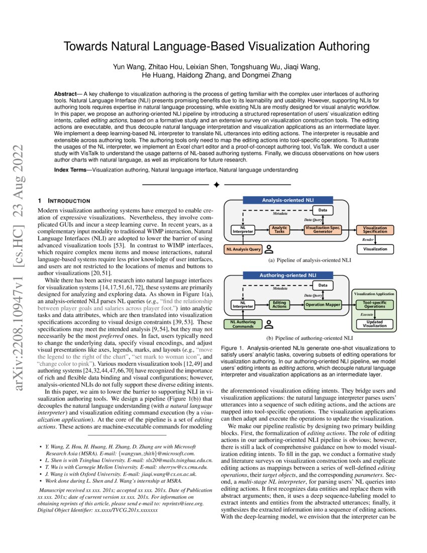 Towards Natural Language Based Visualization Authoring Deepai