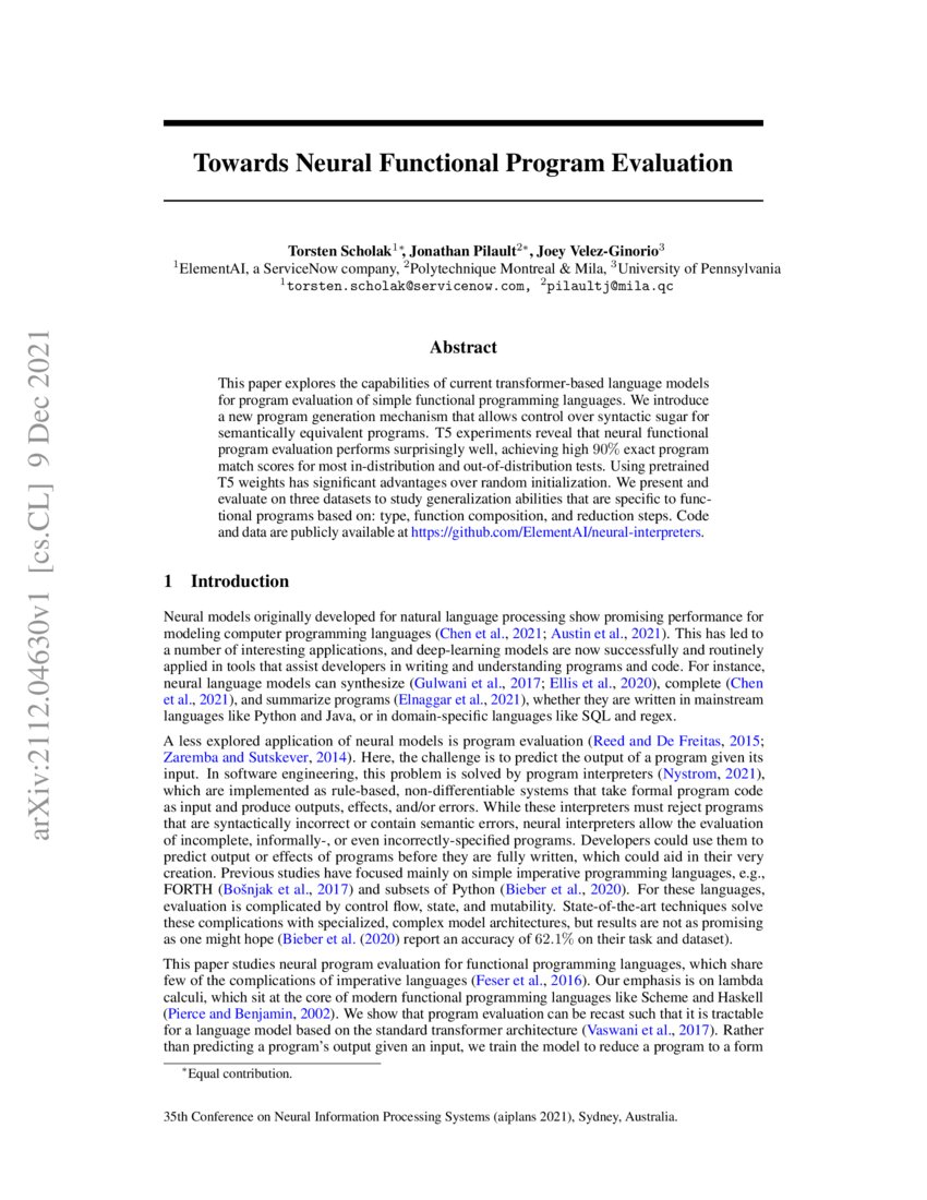 Towards Neural Functional Program Evaluation | DeepAI