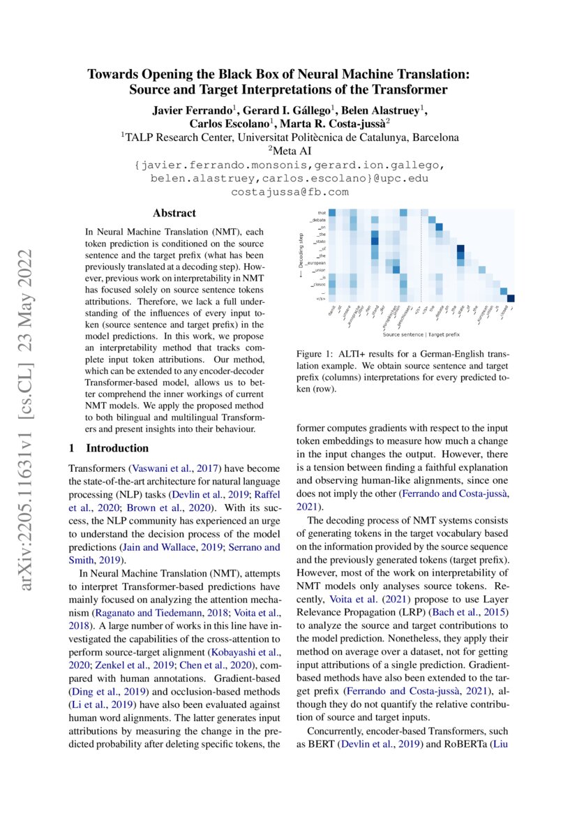 Towards Opening the Black Box of Neural Machine Translation: Source and ...