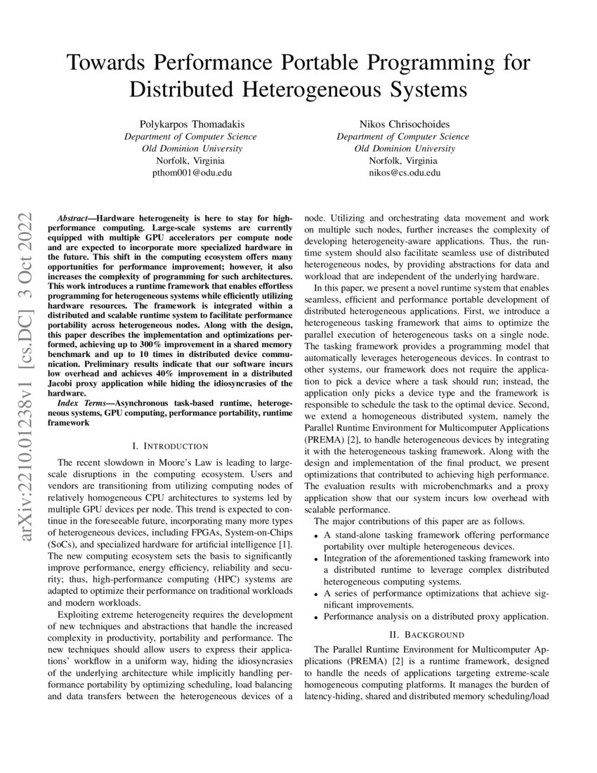 Towards Performance Portable Programming For Distributed Heterogeneous 7002