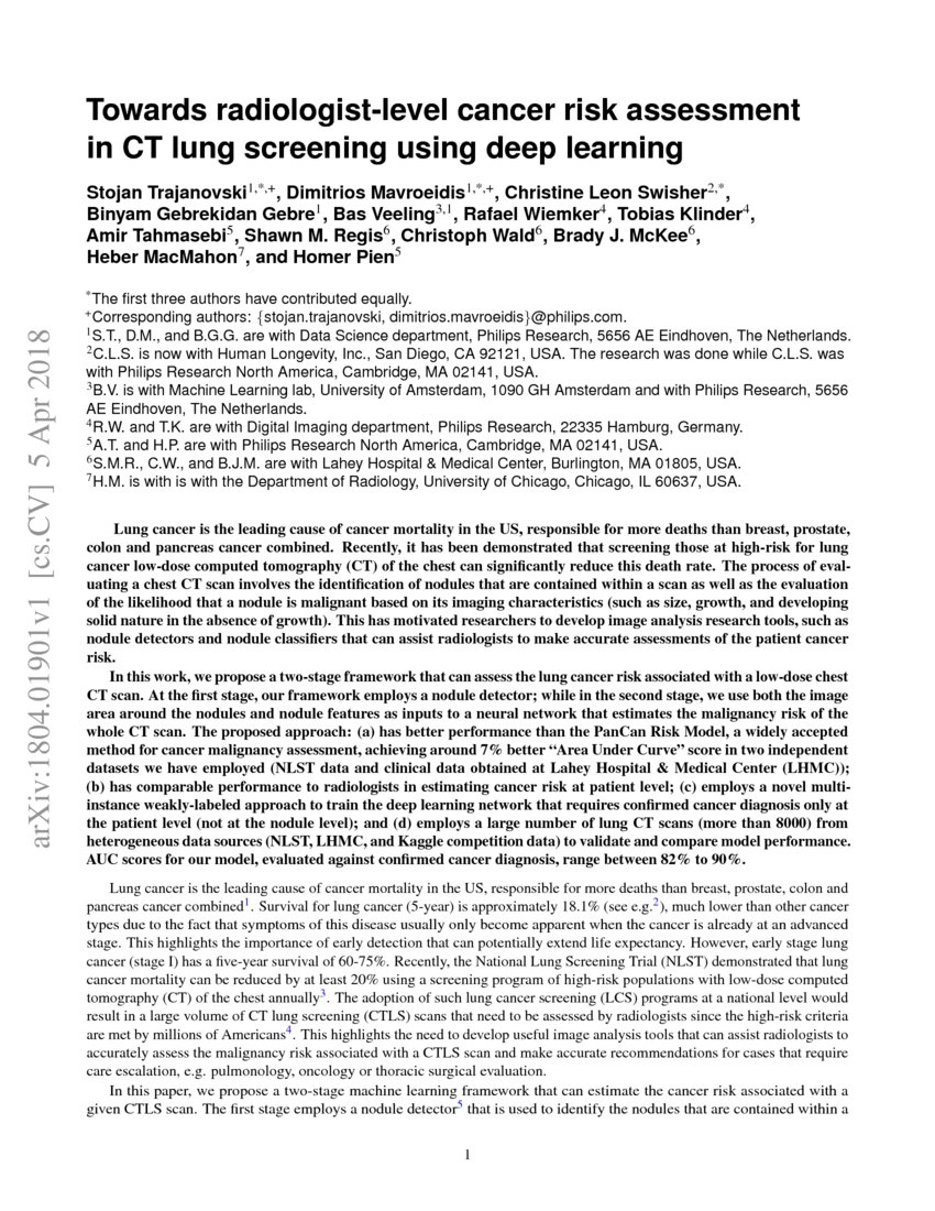 Towards radiologist-level cancer risk assessment in CT lung screening ...
