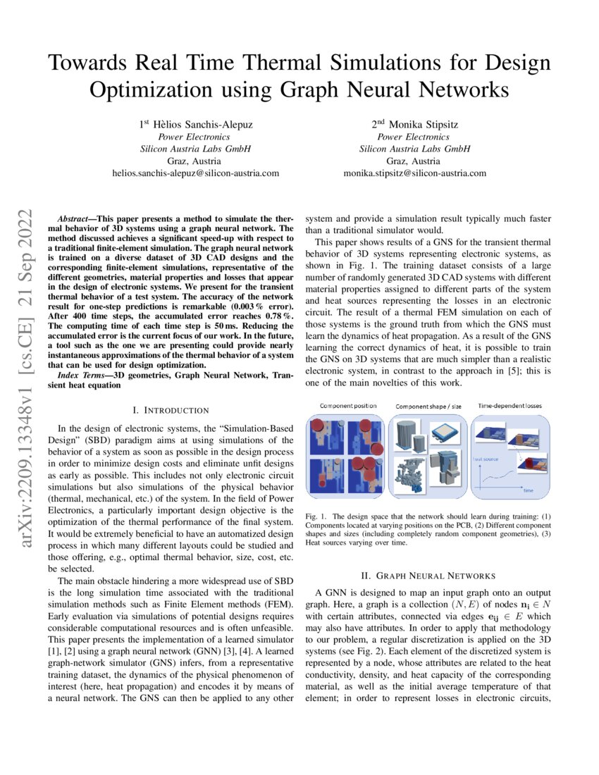 Towards Real Time Thermal Simulations for Design Optimization using ...