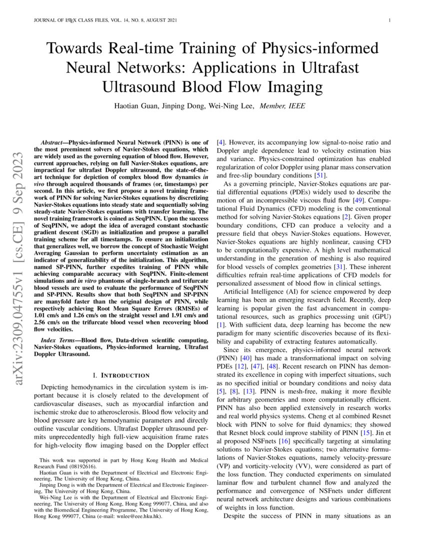 Towards Real Time Training Of Physics Informed Neural Networks Applications In Ultrafast