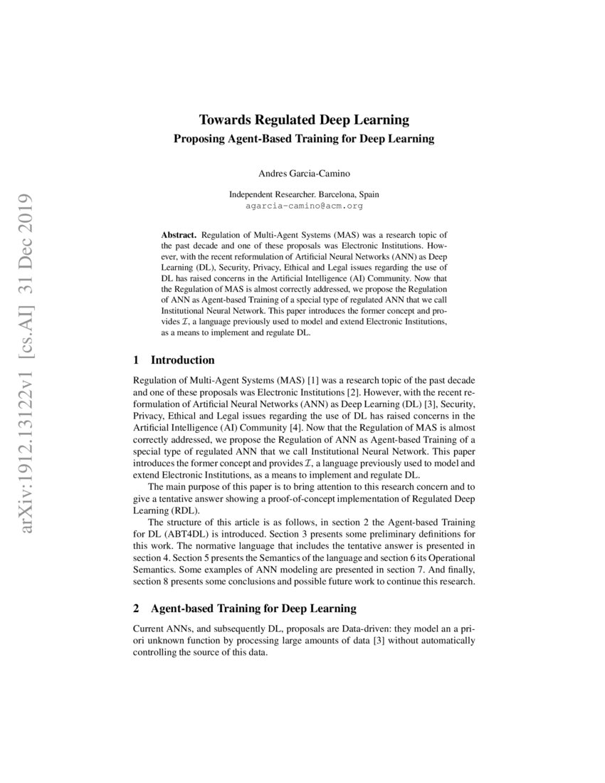 Towards Regulated Deep Learning | DeepAI Towards Regulated Deep Learning | DeepAI