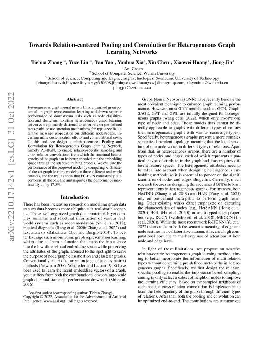 Towards Relation-centered Pooling and Convolution for Heterogeneous ... Towards Relation-centered Pooling and Convolution for Heterogeneous ...