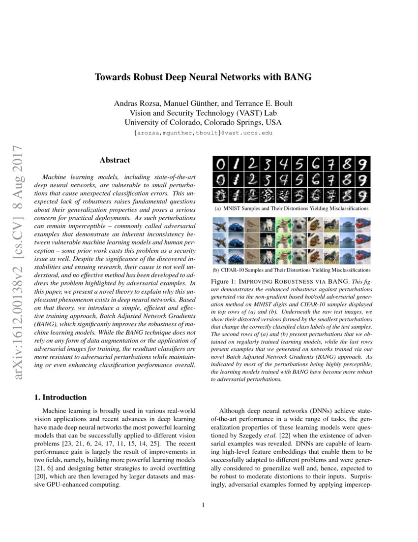 Towards Robust Deep Neural Networks with BANG | DeepAI Towards Robust Deep Neural Networks with BANG | DeepAI