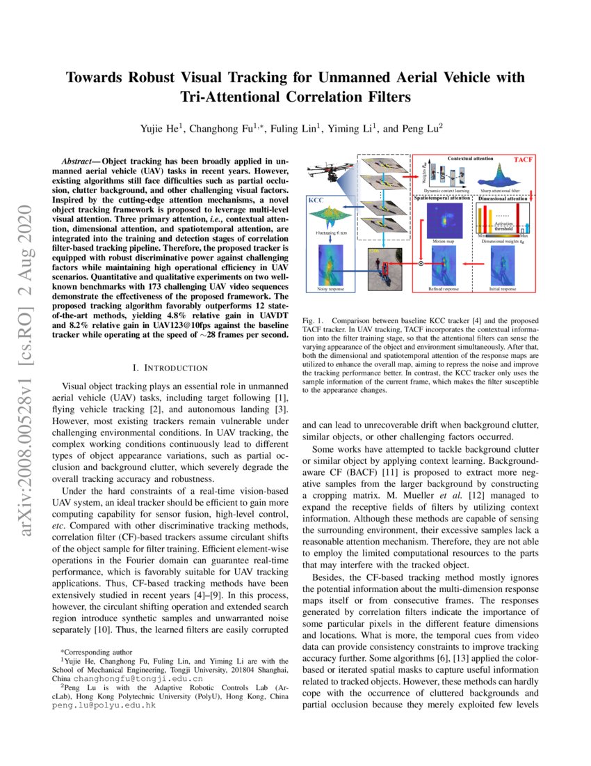 Towards Robust Visual Tracking For Unmanned Aerial Vehicle With Tri Attentional Correlation