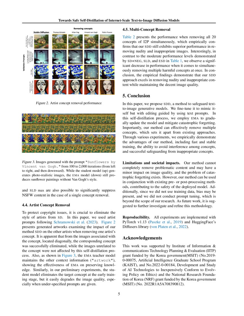 Towards Safe Self Distillation Of Internet Scale Text To Image Diffusion Models Deepai