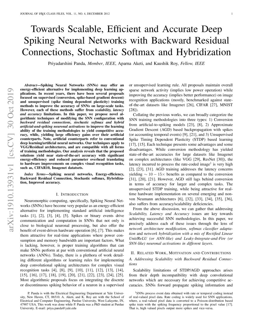 Towards Scalable, Efficient and Accurate Deep Spiking Neural Networks ... Towards Scalable, Efficient and Accurate Deep Spiking Neural Networks ...