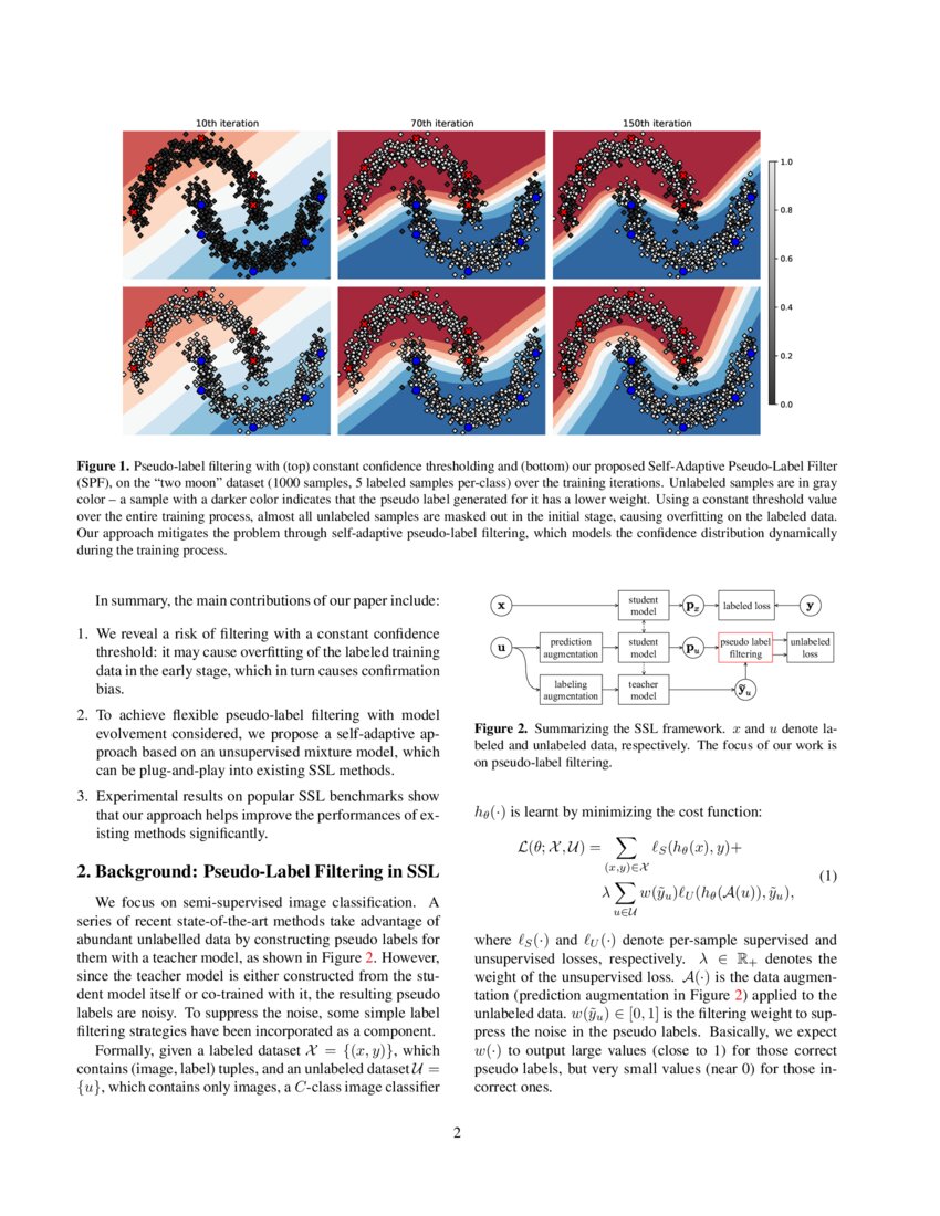 Towards Self-Adaptive Pseudo-Label Filtering for Semi-Supervised ... Towards Self-Adaptive Pseudo-Label Filtering for Semi-Supervised ...