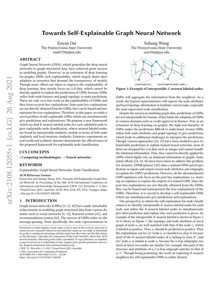 Towards Self-Explainable Graph Neural Network | DeepAI Towards Self-Explainable Graph Neural Network | DeepAI
