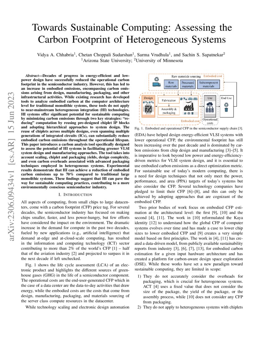 Towards Sustainable Computing: Assessing the Carbon Footprint of Heterogeneous Systems | DeepAI
