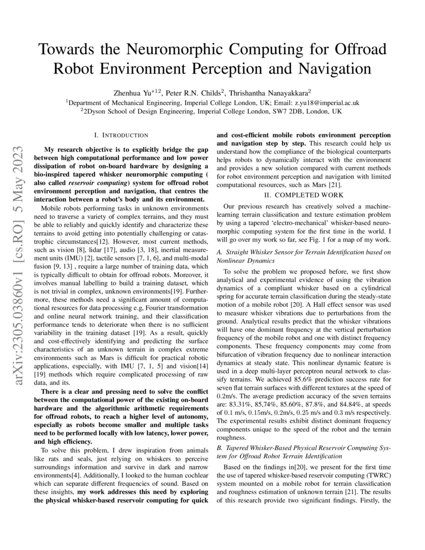Towards the Neuromorphic Computing for Offroad Robot Environment Perception and Navigation | DeepAI