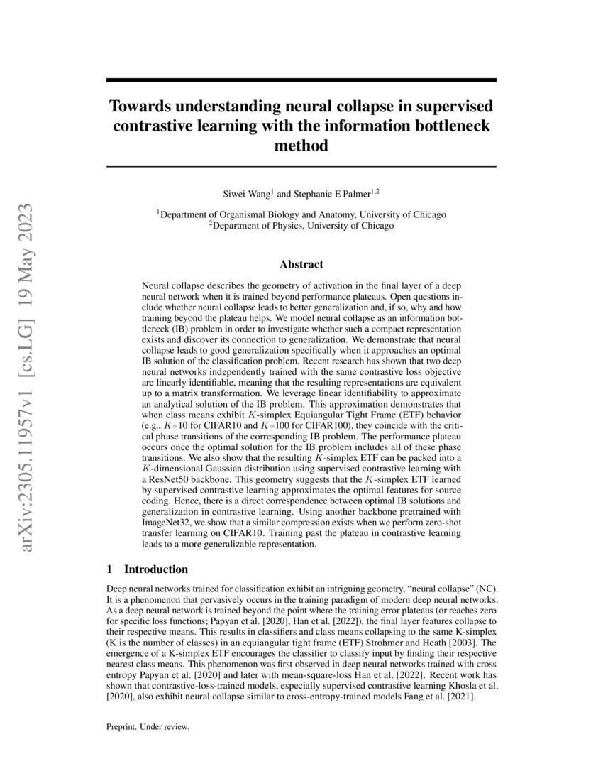 Towards understanding neural collapse in supervised contrastive ... Towards understanding neural collapse in supervised contrastive ...