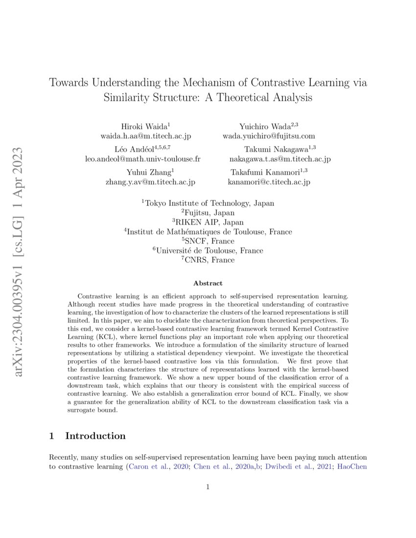 Towards Understanding the Mechanism of Contrastive Learning via ... Towards Understanding the Mechanism of Contrastive Learning via ...