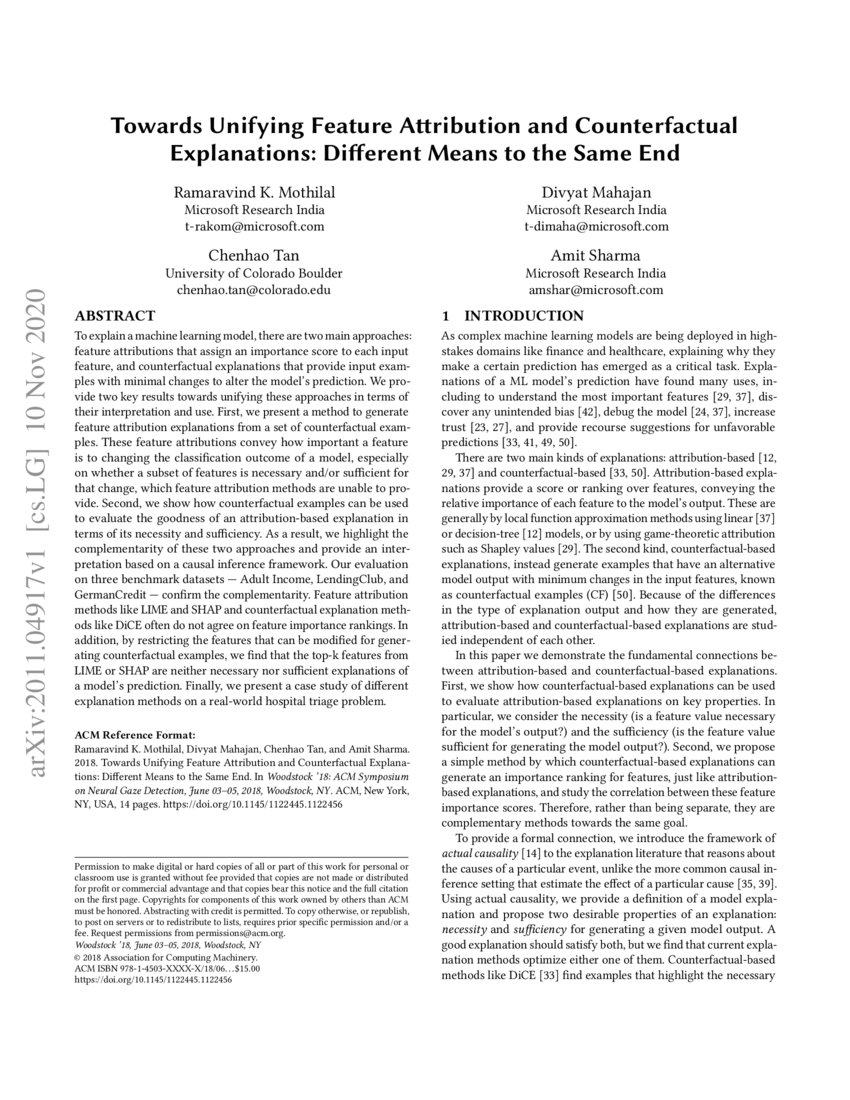 Towards Unifying Feature Attribution And Counterfactual Explanations Different Means To The