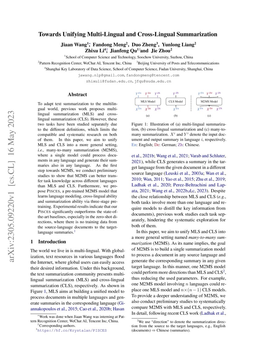 Towards Unifying Multi Lingual And Cross Lingual Summarization Deepai