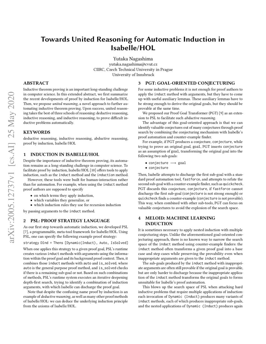 Towards United Reasoning for Automatic Induction in Isabelle/HOL | DeepAI
