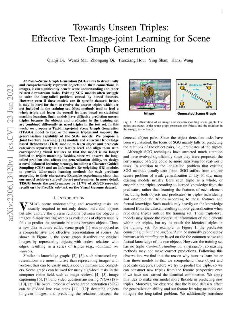 Towards Unseen Triples: Effective Text-Image-joint Learning for Scene Graph Generation | DeepAI