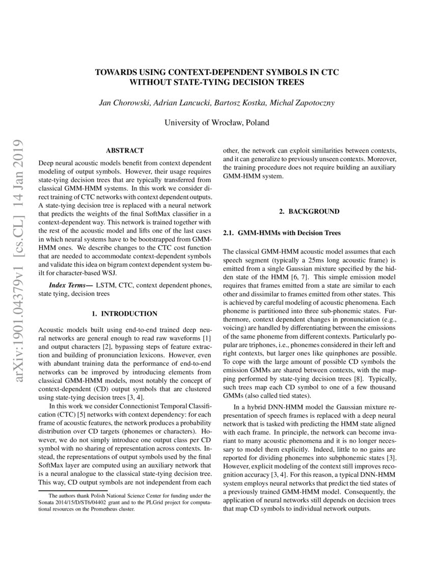 Towards Using Context-Dependent Symbols in CTC Without State-Tying Decision Trees | DeepAI