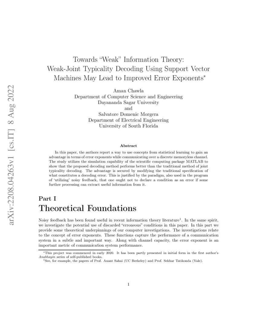 Towards Weak Information Theory Weak Joint Typicality Decoding Using