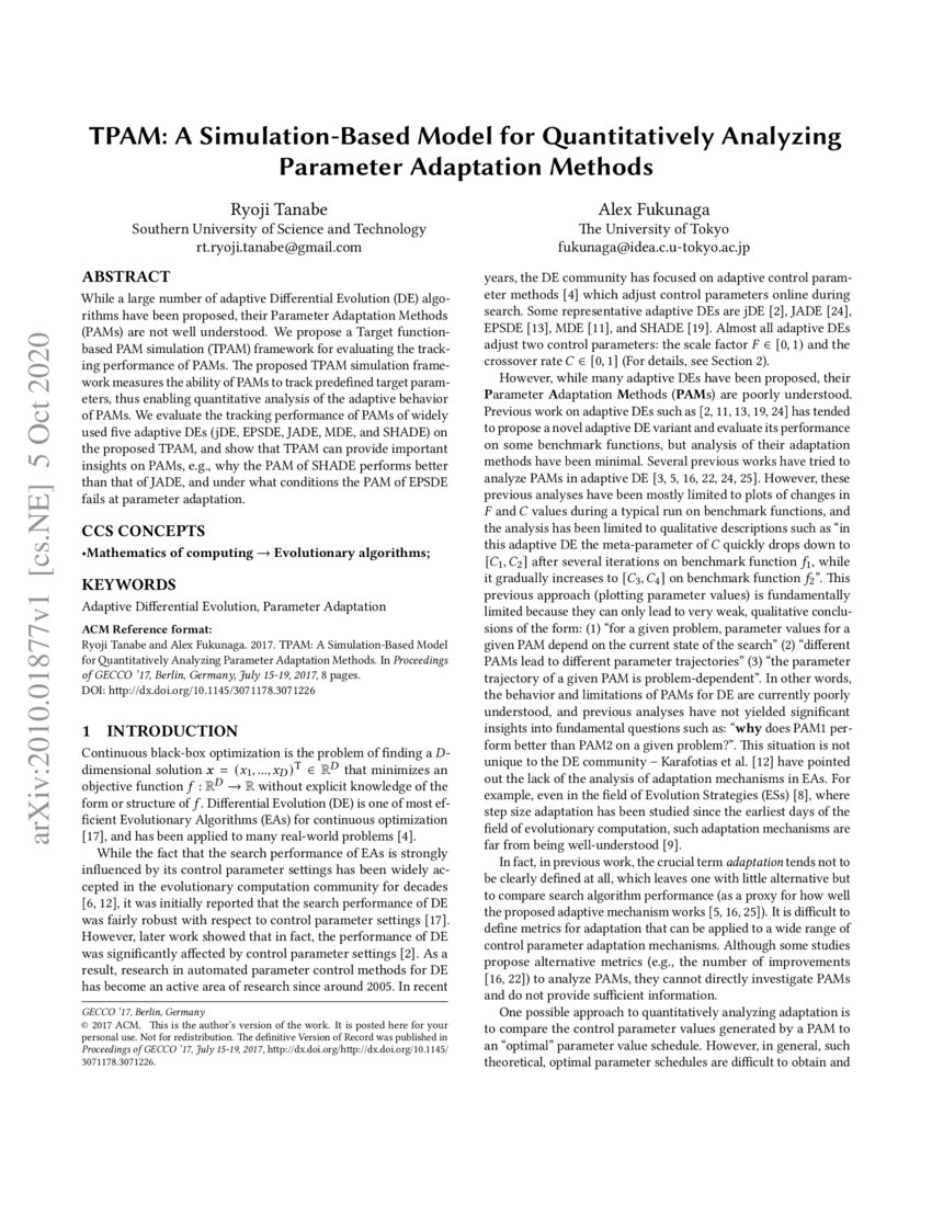 TPAM: A Simulation-Based Model for Quantitatively Analyzing Parameter ...
